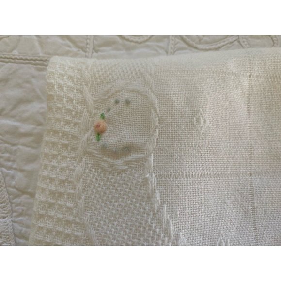Unbranded | Bedding | Vintage Ivory Pink Roses Embroidered Unisex ...